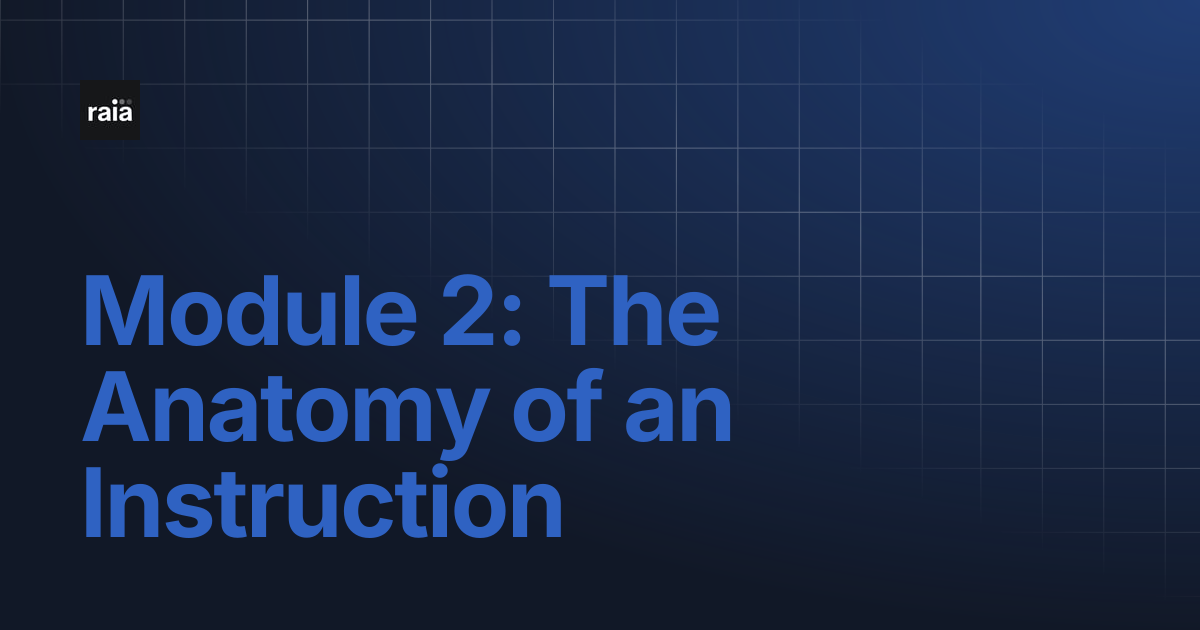 Module 2: The Anatomy of an Instruction | AI Training | raia