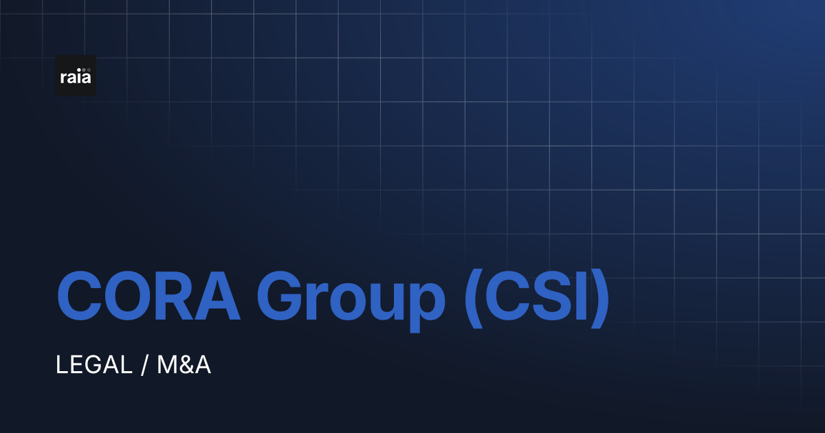 CORA Group (CSI) | Use Cases | raia