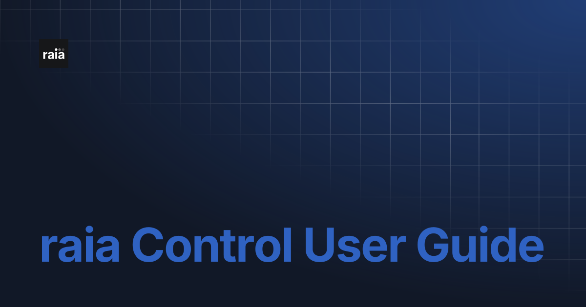 raia Control User Guide | raia